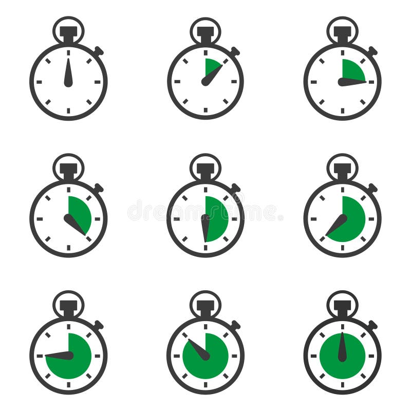 Set of Stopwatches Icons. Timer Symbol Stock Illustration ...
