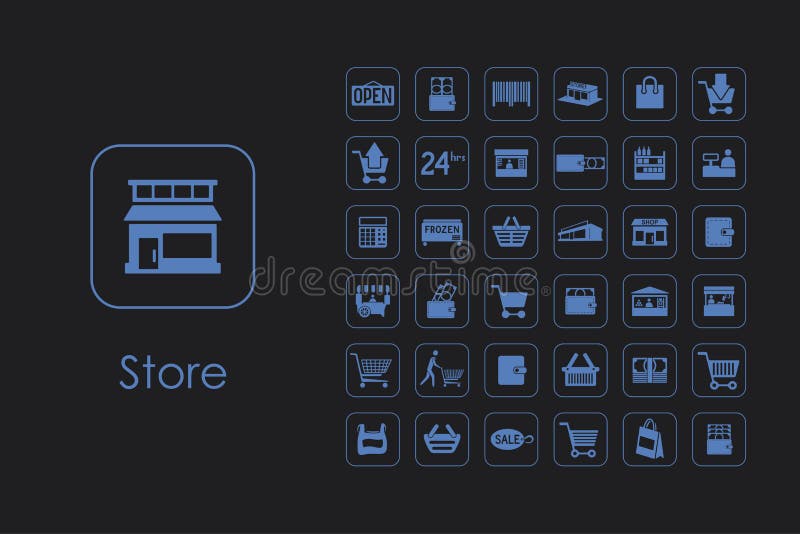 Computer Technology Network and Internet Icon Set Stock Vector ...