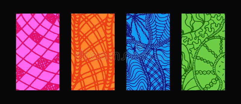 Set of Stories Backgrounds for Social Networks with Hand Drawn Elements ...