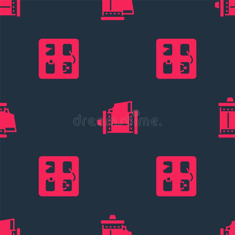 Set Storyboard and Camera Roll Cartridge on Seamless Pattern. Vector ...
