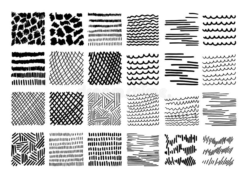 A Set of Straight Lines, Dashes and Wavy Lines Stock Vector ...