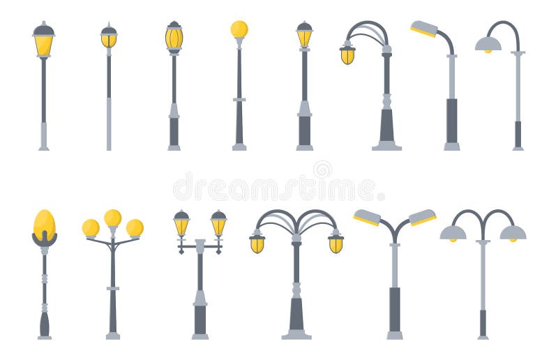 Set Of Cartoon Street Light . Stock Vector - Illustration of element ...