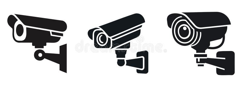 Set Street Surveillance Camera Icon Isolated. Vector Illustration Stock ...