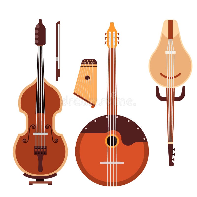 Set of Stringed Musical Instruments Classical Orchestra Art Sound Tool ... Set of Stringed Musical Instruments Classical Orchestra Art Sound Tool ...