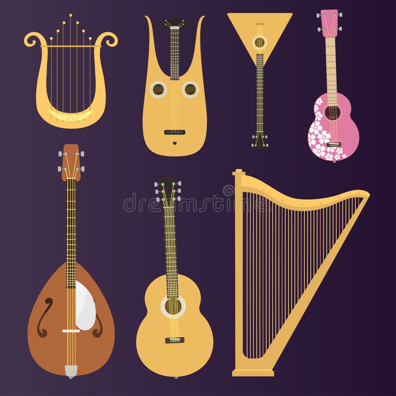 Set of Stringed Musical Instruments Classical Orchestra Art Sound Tool ... Set of Stringed Musical Instruments Classical Orchestra Art Sound Tool ...
