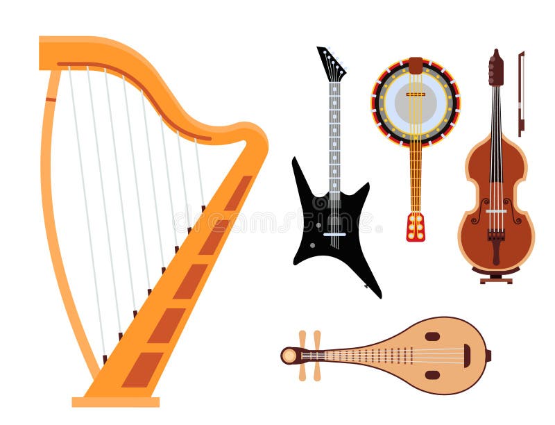 Set of Stringed Musical Instruments Classical Orchestra Art Sound Tool ... Set of Stringed Musical Instruments Classical Orchestra Art Sound Tool ...
