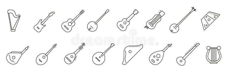 Set of Stringed Musical Instruments. Set of Stringed Instruments with ...