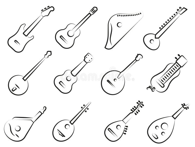 Set of Stringed Musical Instruments. Set of Stringed Instruments with ...
