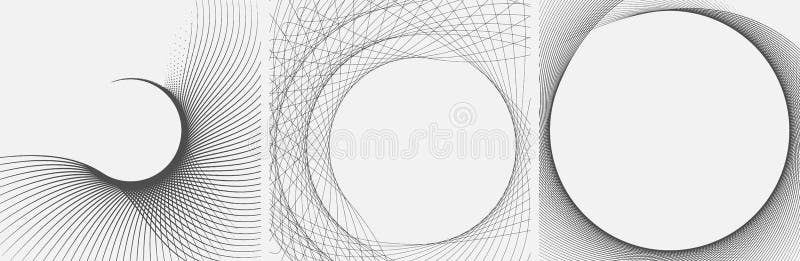 Set of Striped Abstract Forms. Dynamic Curved Lines Stock Vector ...