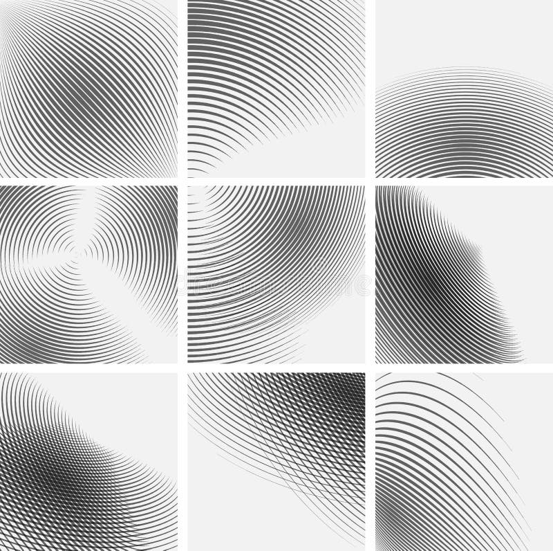 Set of Striped Abstract Forms Stock Vector - Illustration of raster ...