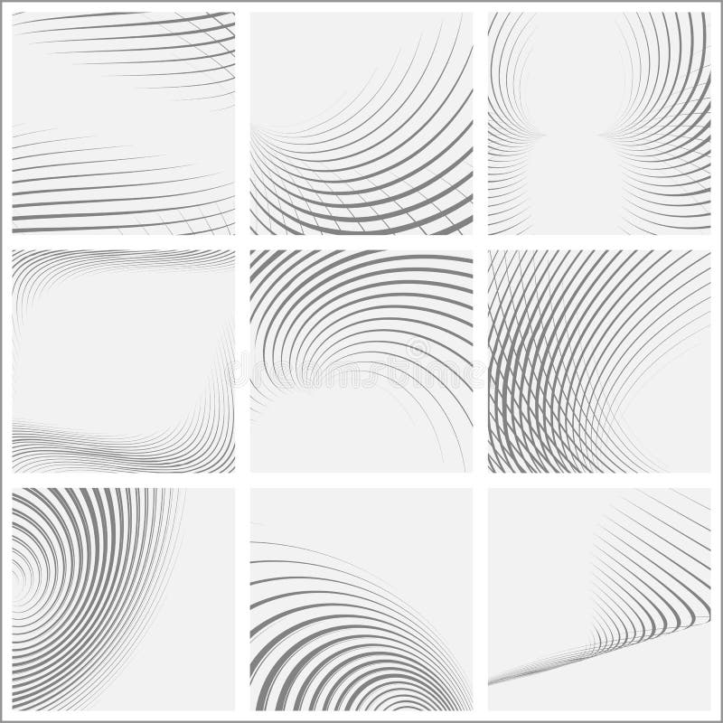 Set of Striped Abstract Forms Stock Vector - Illustration of swirl ...