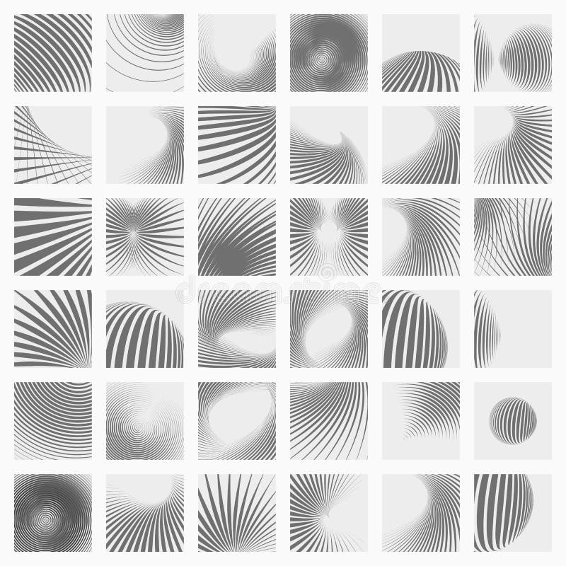 Set of Striped Abstract Forms Stock Vector - Illustration of swirl ...
