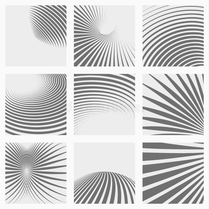 Set of Striped Abstract Forms Stock Vector - Illustration of background ...