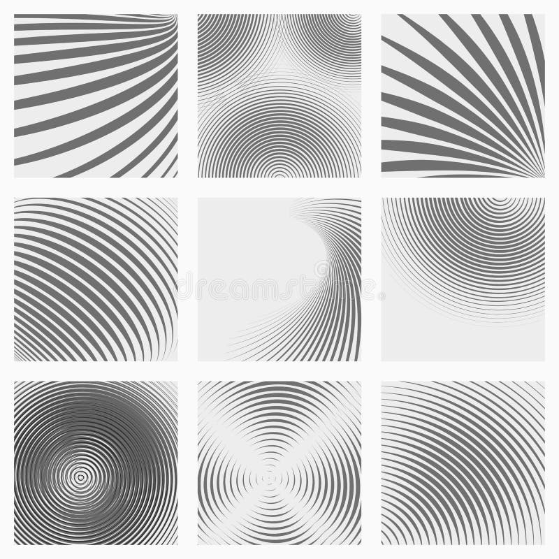 Set of Striped Abstract Forms Stock Vector - Illustration of abstract ...
