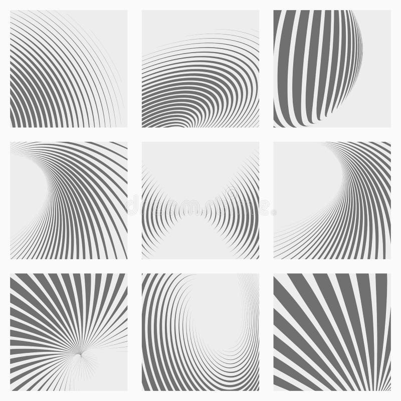 Set of Striped Abstract Forms Stock Vector - Illustration of retro ...