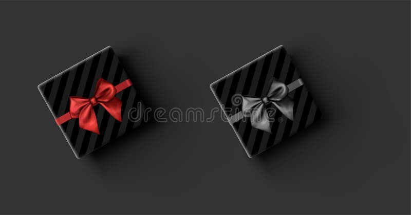 Set of Striped Gift Boxes with Beautiful Bow Stock Vector ...