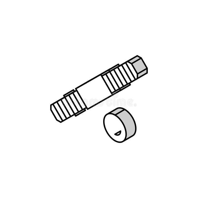 Set Stud Bolt Isometric Icon Vector Illustration Stock Vector ...
