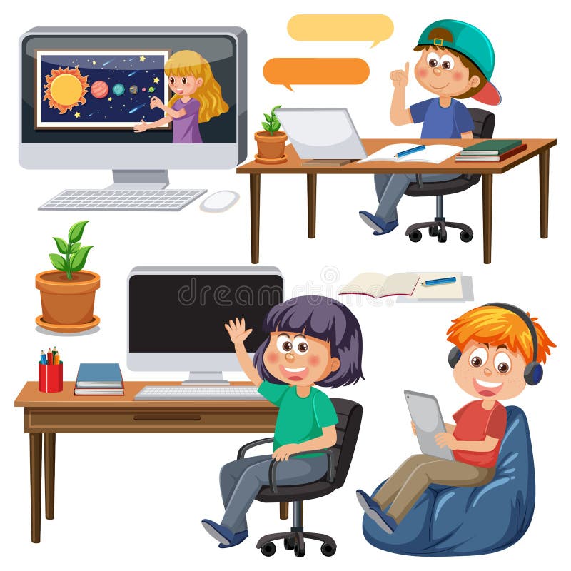 Set of Student Cartoon Character Stock Vector - Illustration of cartoon ...