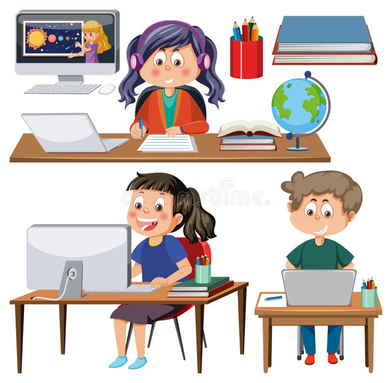 Set of Student Cartoon Character Stock Vector - Illustration of cartoon ...