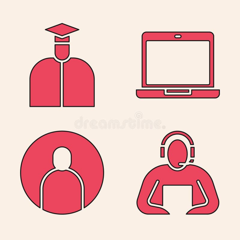 Set Student, Student, Laptop and Create Account Screen Icon. Vector ...