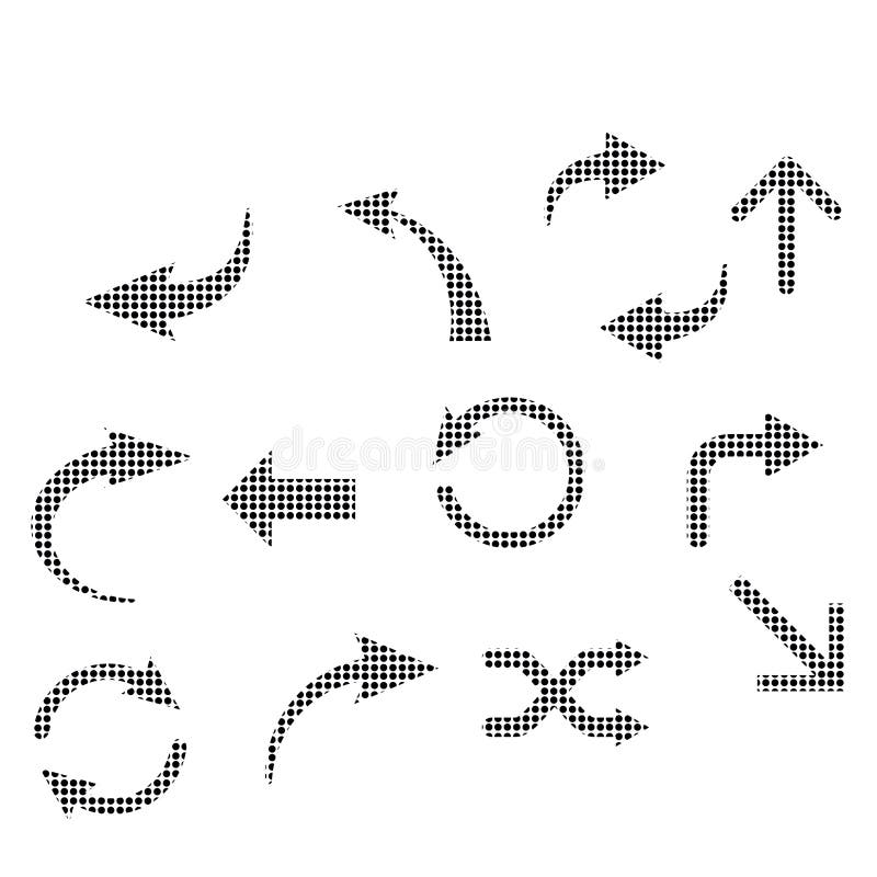 Set of 13 Style Vector Pixel Art Arrows Isolated on White Background ...