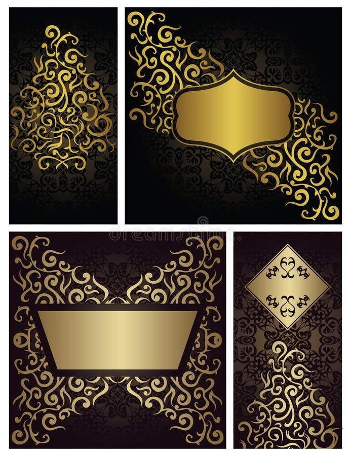 Stylish Cards Collection With Floral Bouquets And Wreath Design ...