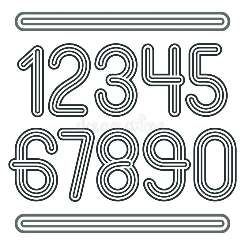 Set of Stylish Disco Vector Digits, Modern Numerals Collection. Stock ...