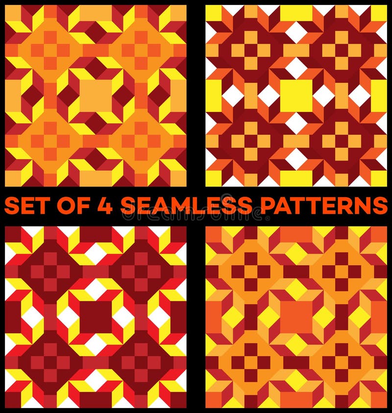 Stylish Rhombus and Square Shapes Seamless Pattern of Red and Blue ...