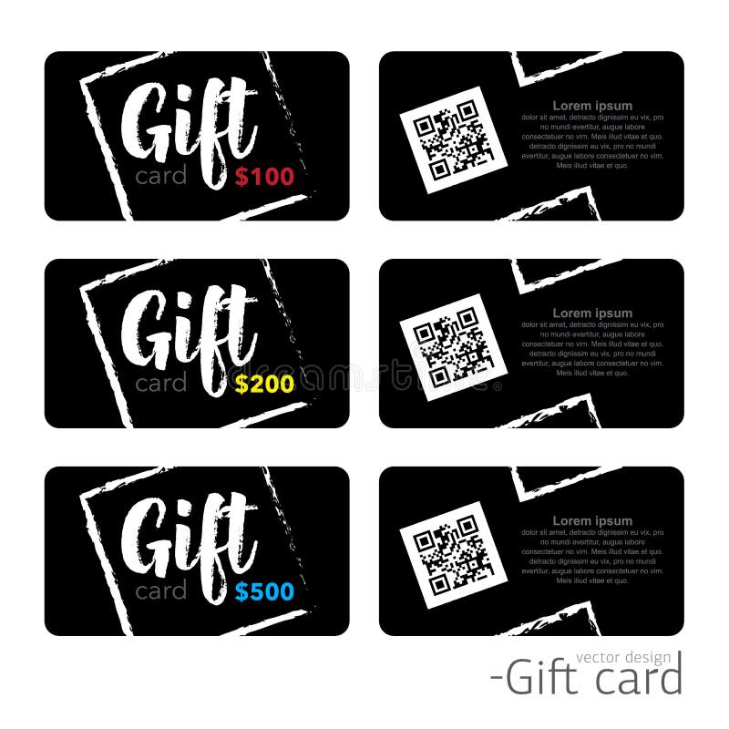 Set of Stylish Gift Card Templates. Vector Stock Vector - Illustration ...