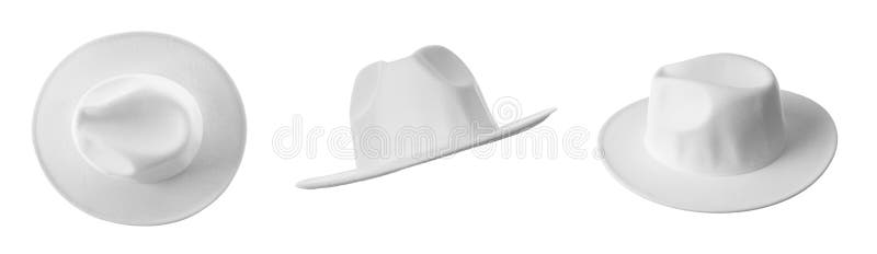 Set with Stylish Hats on White Background. Banner Design Stock Image ...