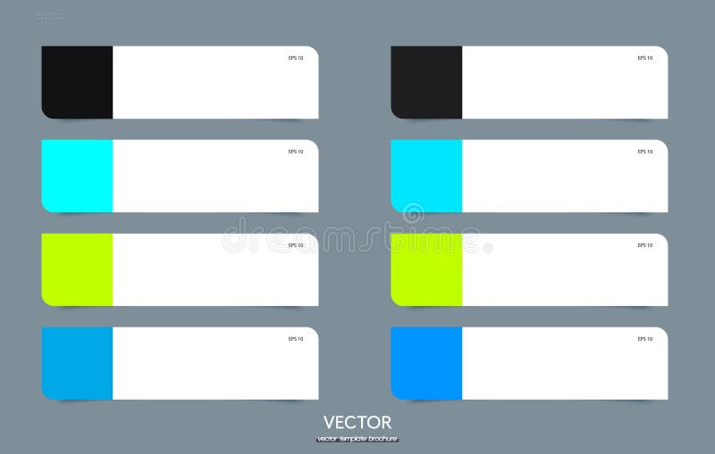 Set of Stylish Horizontal Banner Templates. Infographic Elements ...