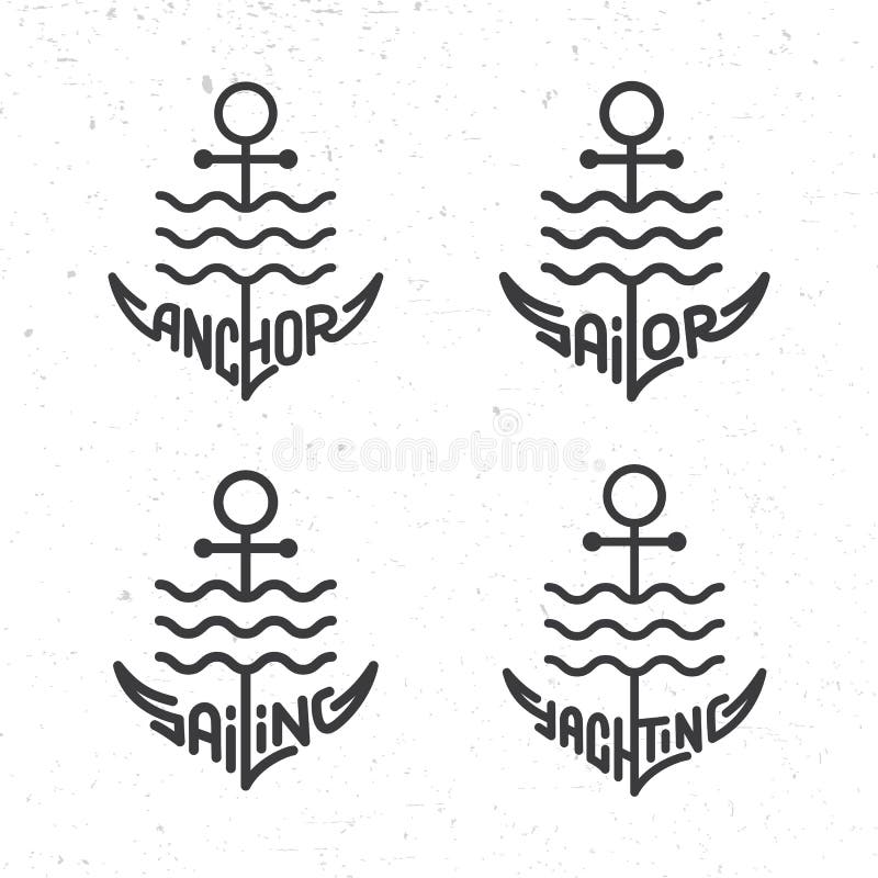 Anchor lettering set stock vector. Illustration of logotype - 111820827