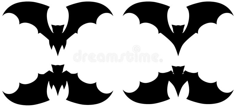 Set of Stylized Bats Tattoo Isolated Stock Vector - Illustration of ...