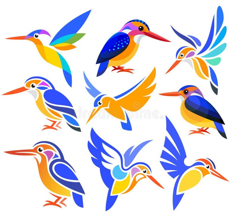 Stylized birds stock vector. Illustration of nature, design - 30346214