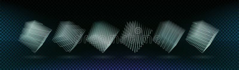 Set of Stylized Cubes. a Collection of Neon Gratings with Their ...