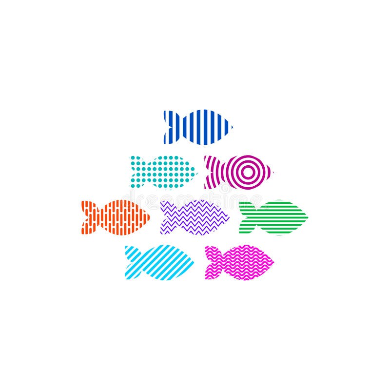 Set of Stylized Fishes. Abstract Geometric Fish Icon Stock Vector ...