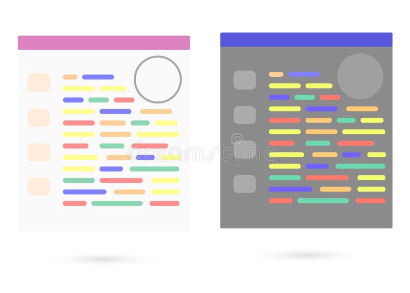 Set of Stylized Light and Gray Templates of UI Stock Vector ...