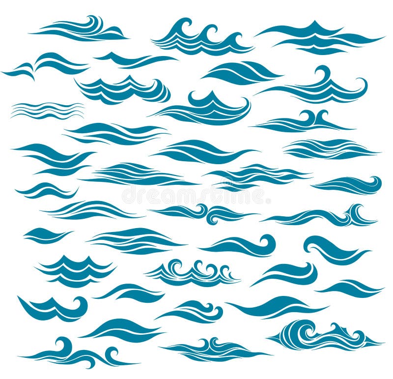 Set Stylized Waves from Element of the Design Stock Vector ...