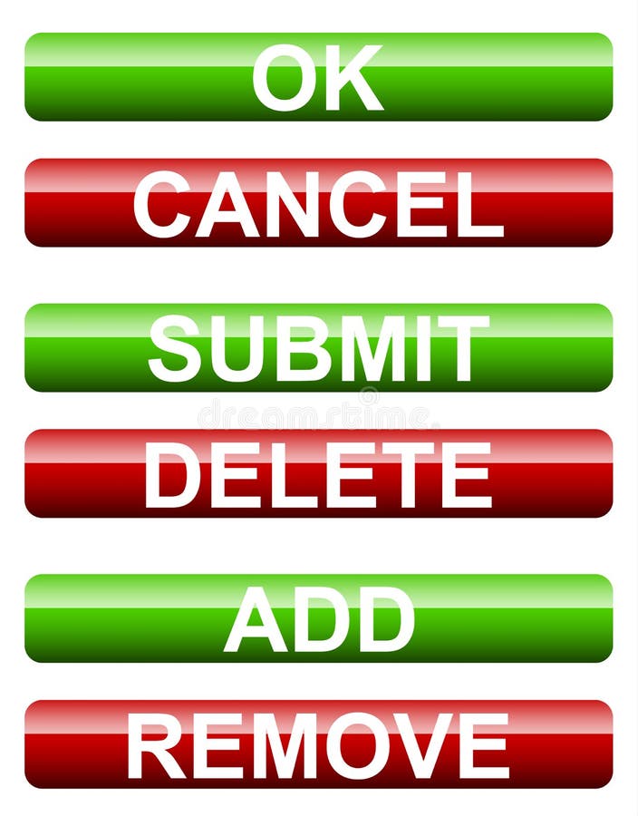 Set of Submission Buttons. Ok, Cancel, Submit, Delete, Add, Remo Stock ...