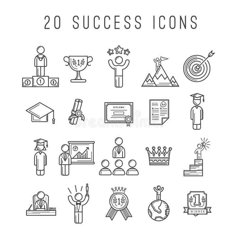 Set of Success Icons. Vector Illustration Decorative Background Design ...