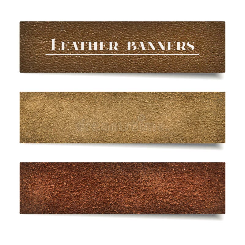 Set of Suede and Leather Banners Stock Vector - Illustration of ...