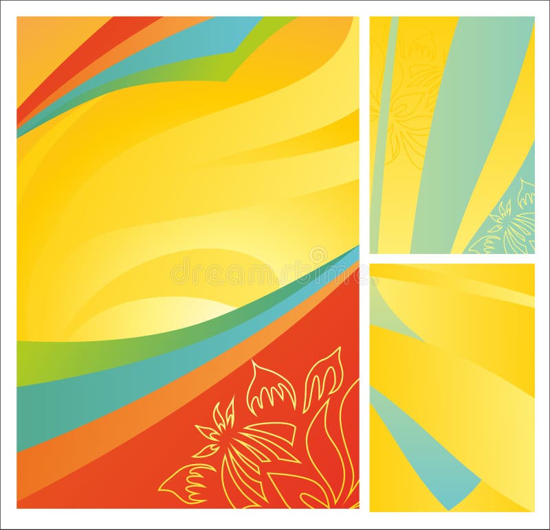 Set of Summer Abstract Backgrounds Stock Vector - Illustration of ...