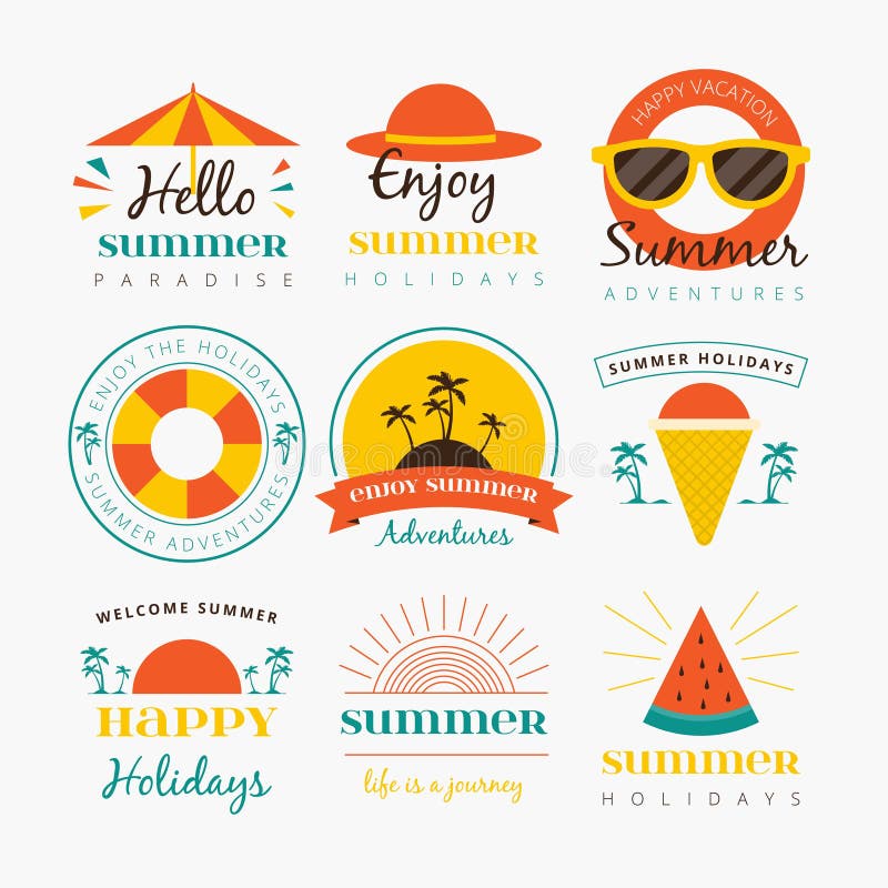 Summer badge design stock vector. Illustration of decoration - 158220807