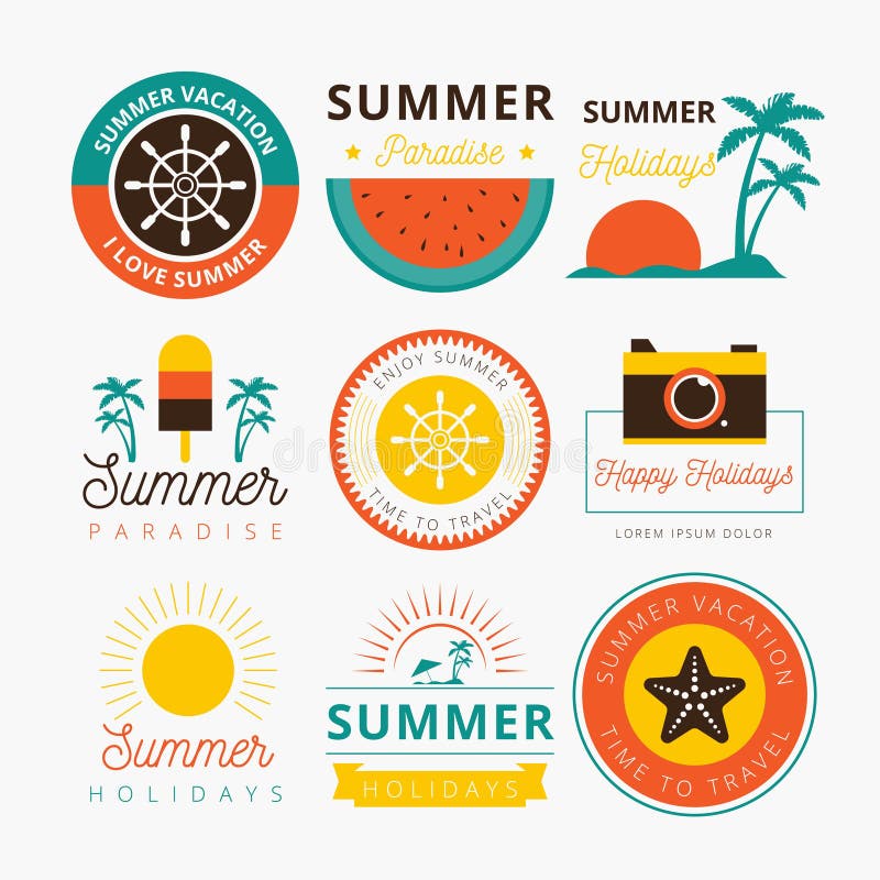 Summer badge design stock vector. Illustration of banner - 158220837