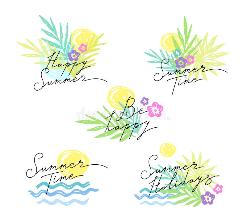Set of Summer Emblems and Design Elements Stock Vector - Illustration ... Set of Summer Emblems and Design Elements Stock Vector - Illustration ...
