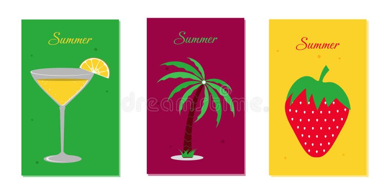 Set of Summer Posters from Simple Elements.Vector. Stock Vector ...