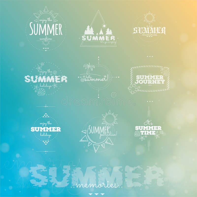 Set of Summer Typographies. Vector Illustration Decorative Design Stock ...