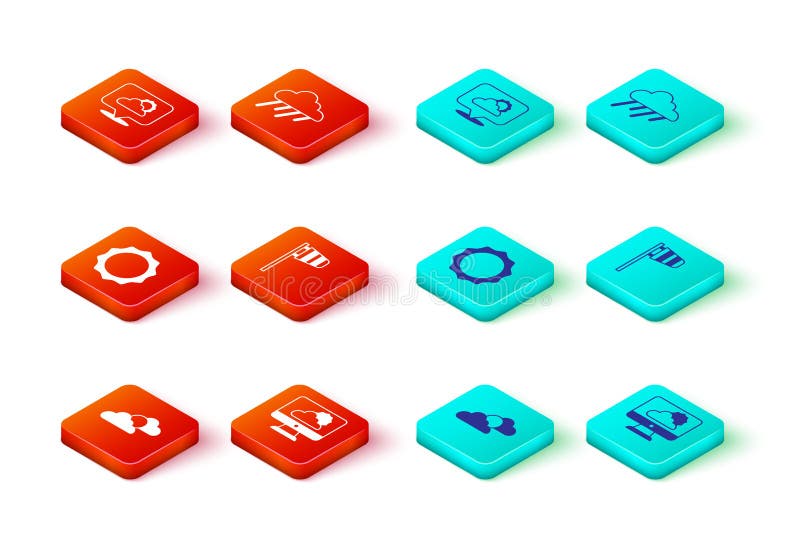 Set Sun and Cloud Weather, Weather Forecast, Cone Windsock Wind Vane ...