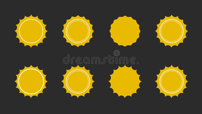 Set of Sun Designs - Stamp Designs Bundle Stock Vector - Illustration ...