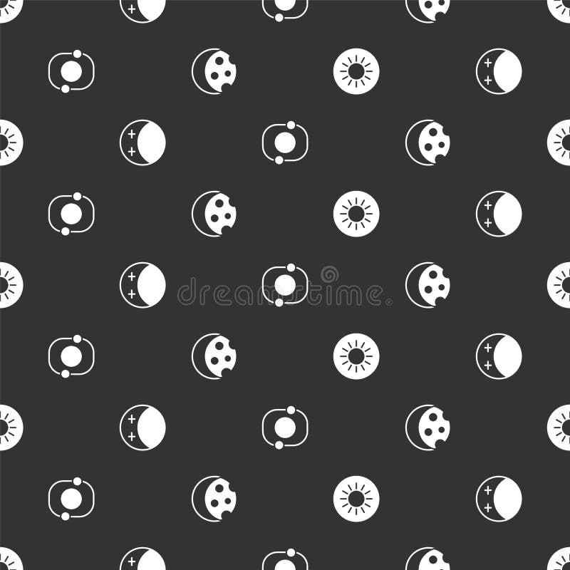 Set Sun, Eclipse of the Sun, Solar System and on Seamless Pattern ...